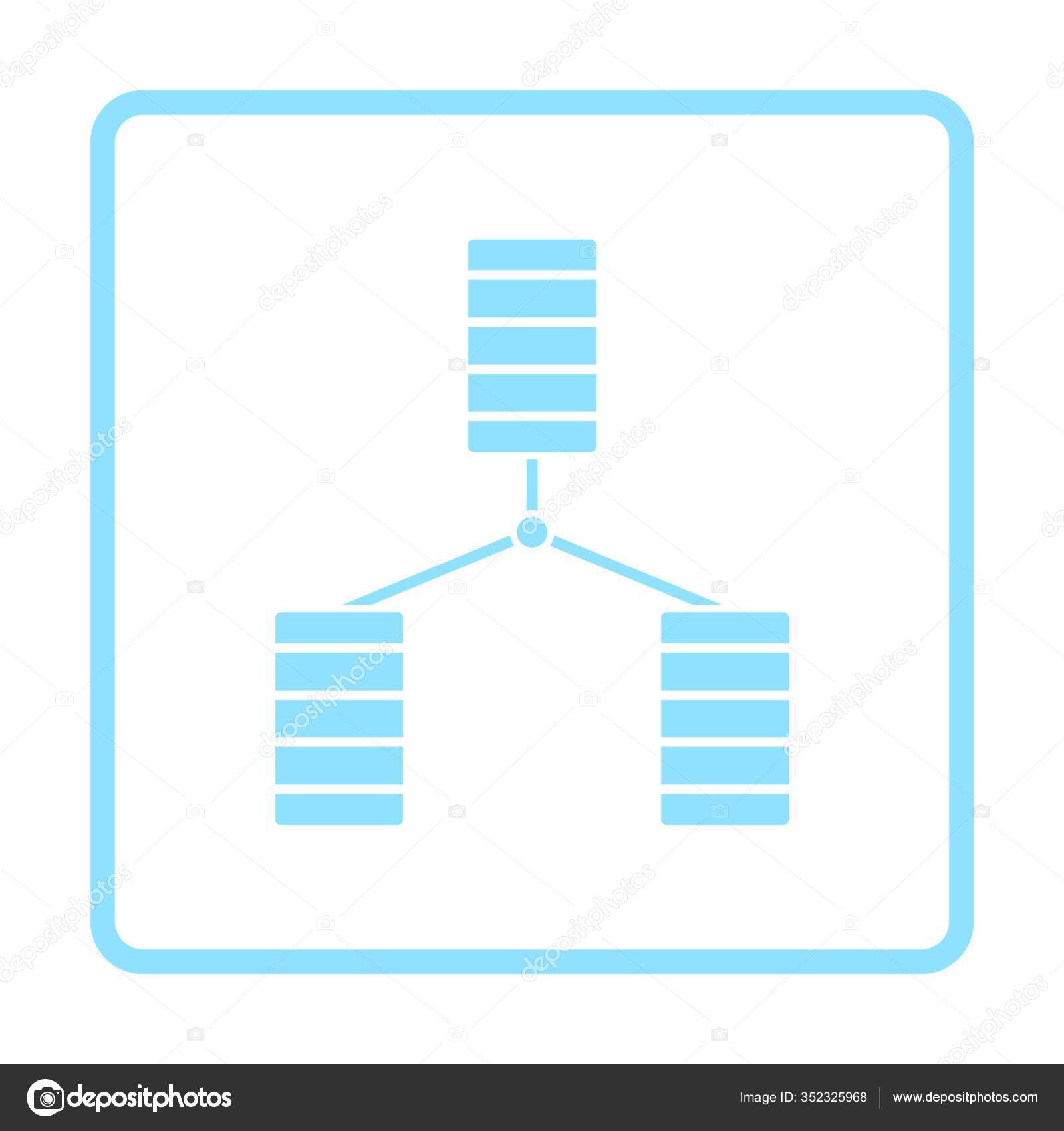 Database Icon Blue Frame Design Vector Illustration Stock Vector Image ...