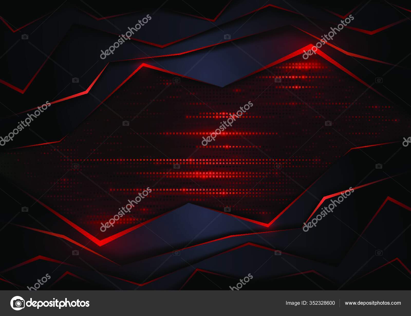 Dark Abstract Tech Background Red Elements Detailed Graphic ...