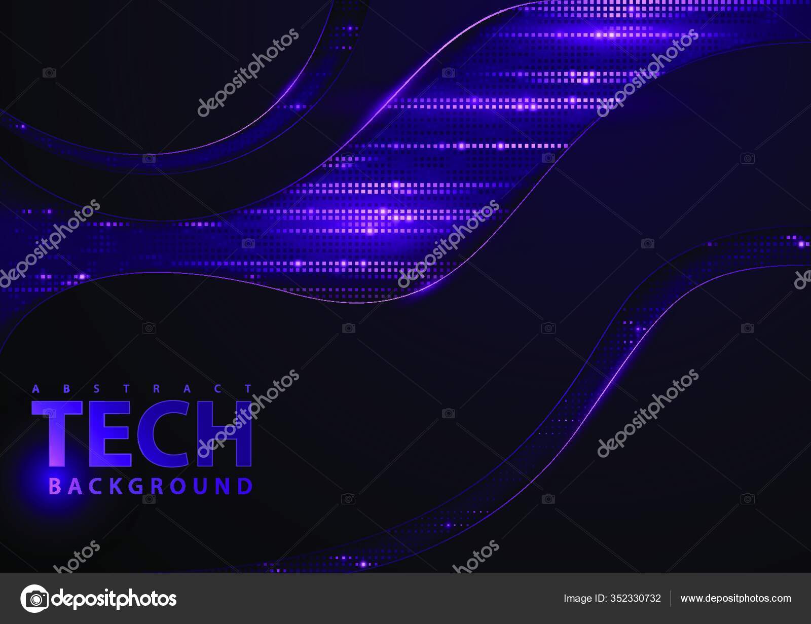 Dark Abstract Tech Background Purple Elements Detailed Graphic ...