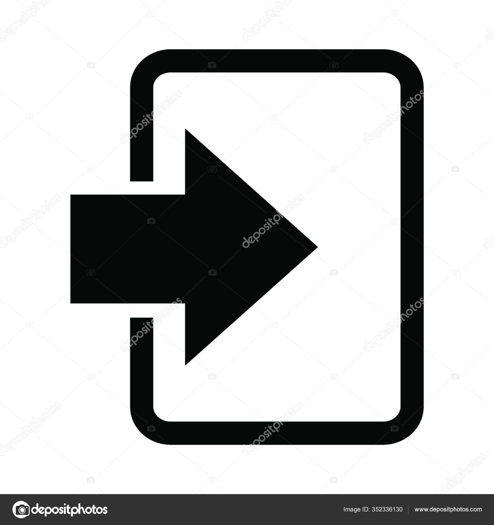 Enter Icon Black Stencil Design Vector Illustration Stock Vector Image ...