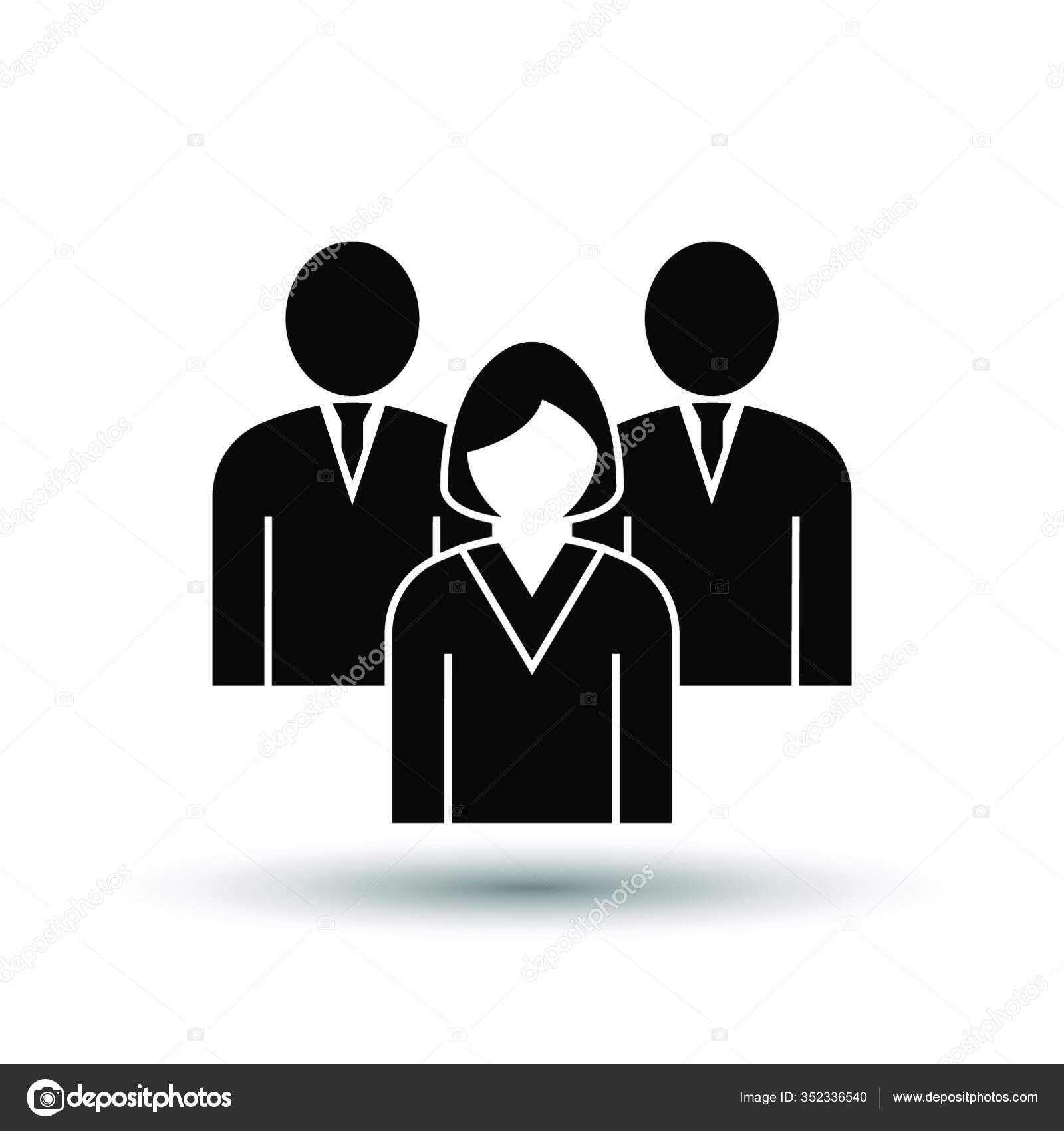 Corporate Team Icon Black White Background Shadow Vector Illustration ...