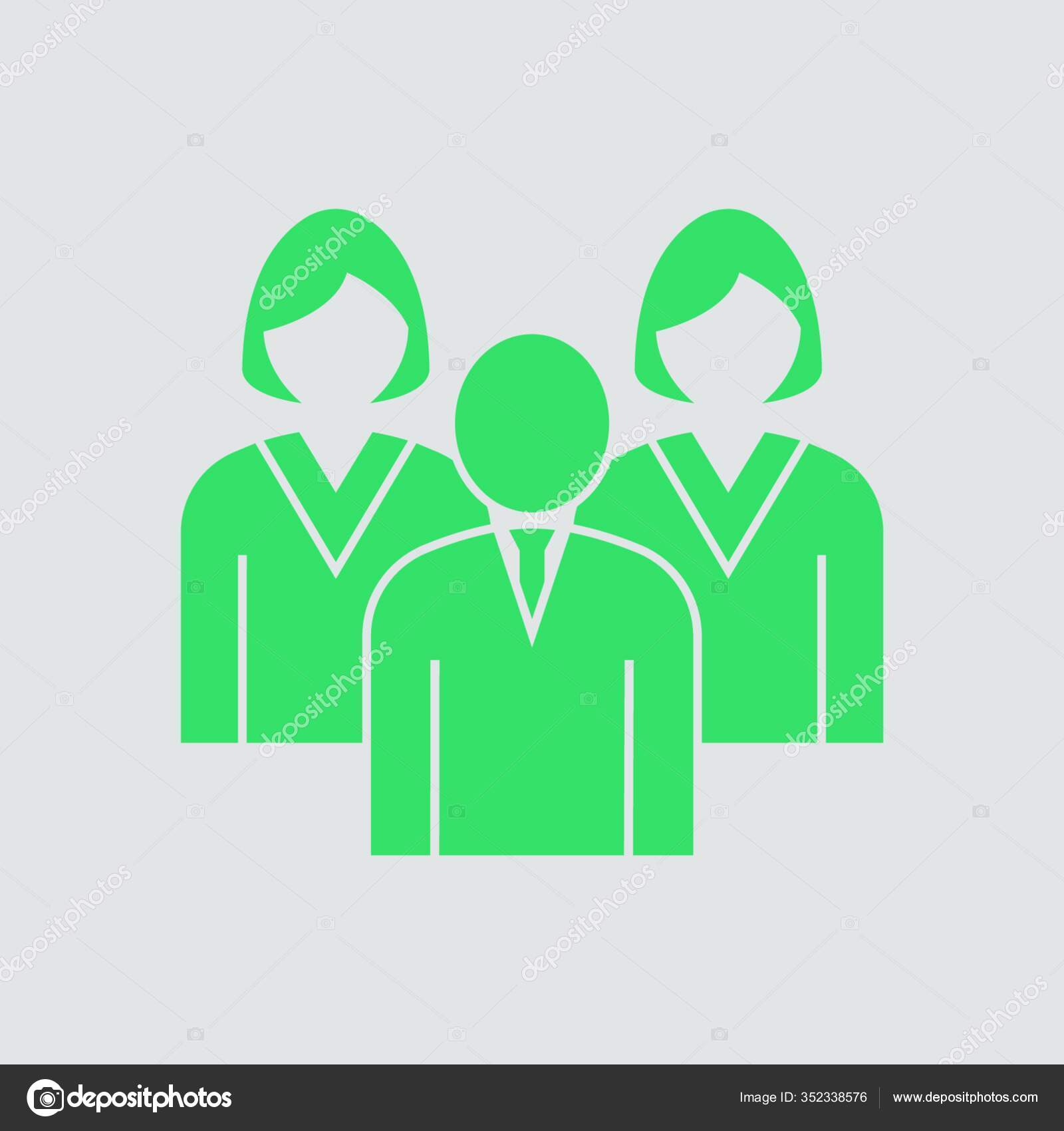 Corporate Team Icon Green Gray Background Vector Illustration Stock ...