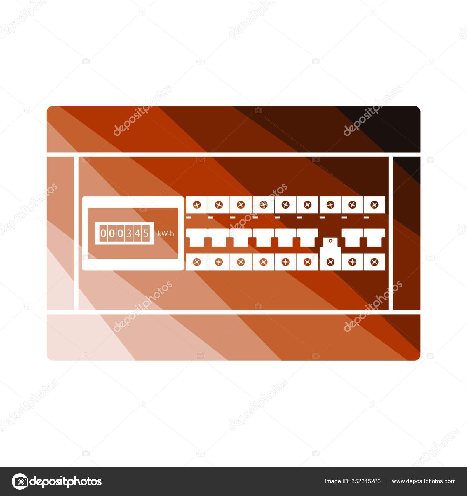 Circuit Breakers Box Icon Flat Color Ladder Design Vector Illustration ...