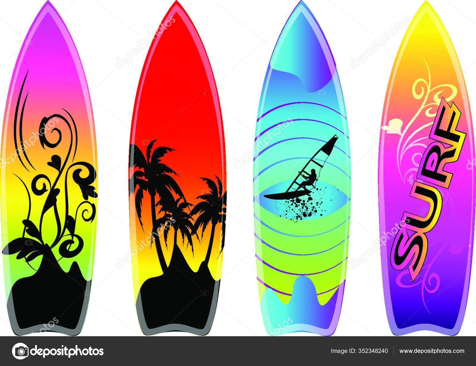 Vector Illustration Surfboard Stock Vector by ©PantherMediaSeller 352348240
