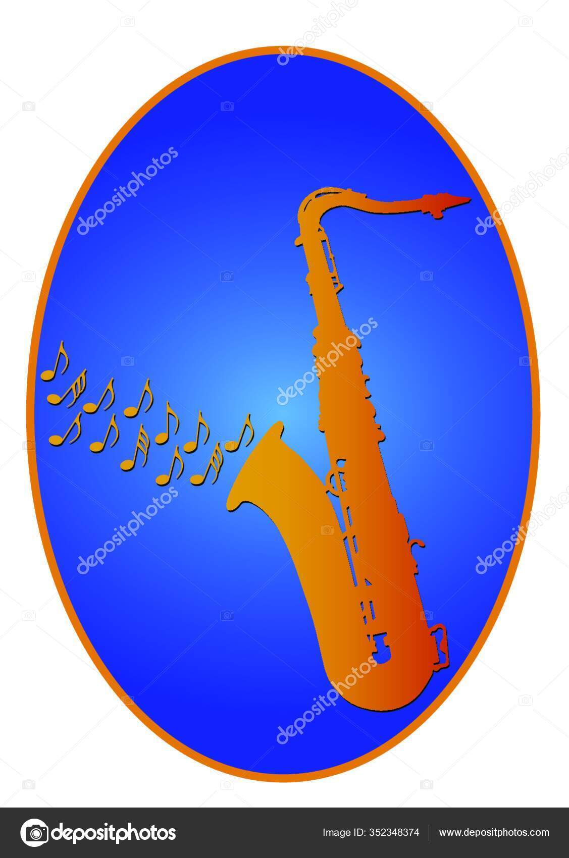 Saxophone Blue Gradient Exempt Vektorgrfik Stock Vector by ...