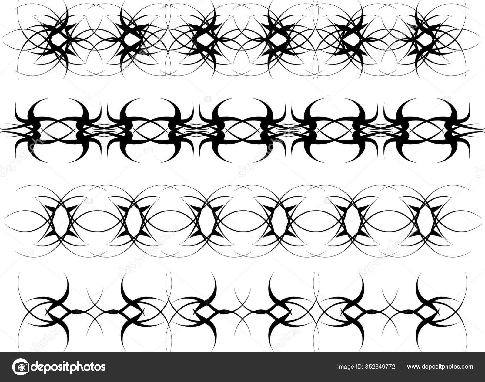 Vector Set Black Gothic Patterns White Background Stock Vector Image by ...