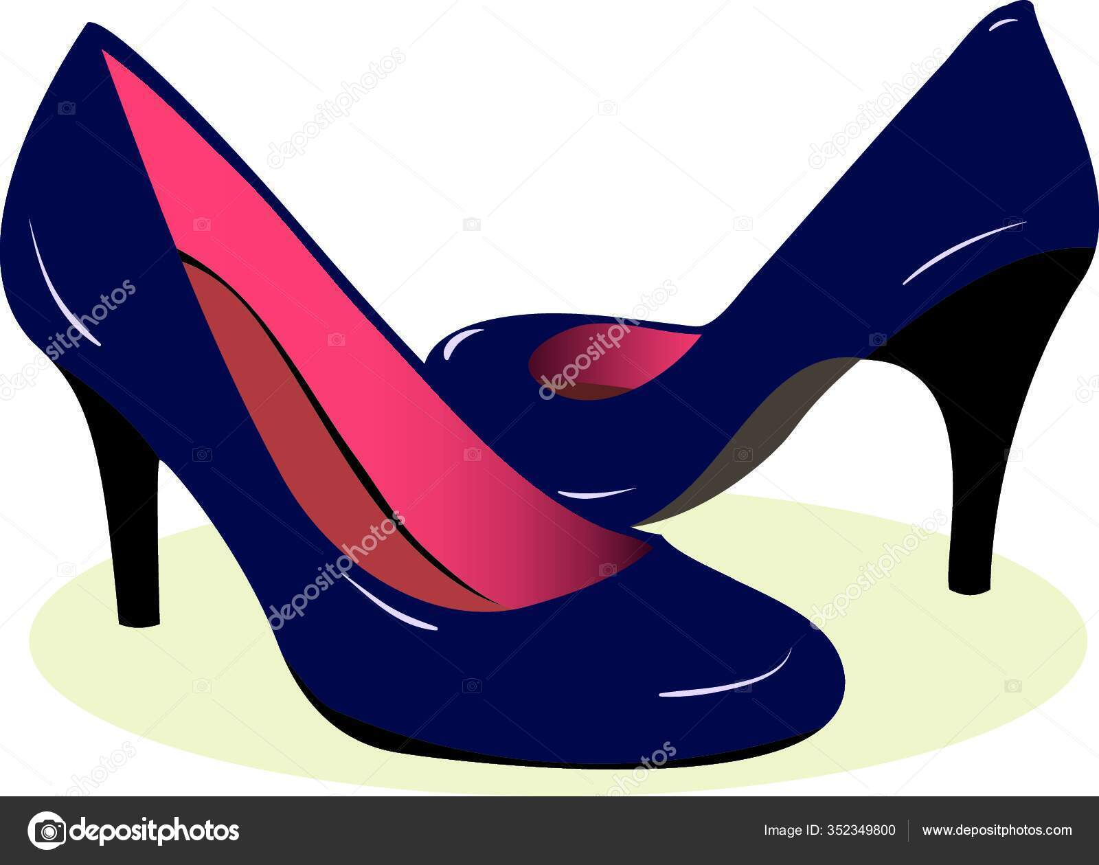 Blue High Heel Shoes Vector Illustration White Background Stock Vector ...