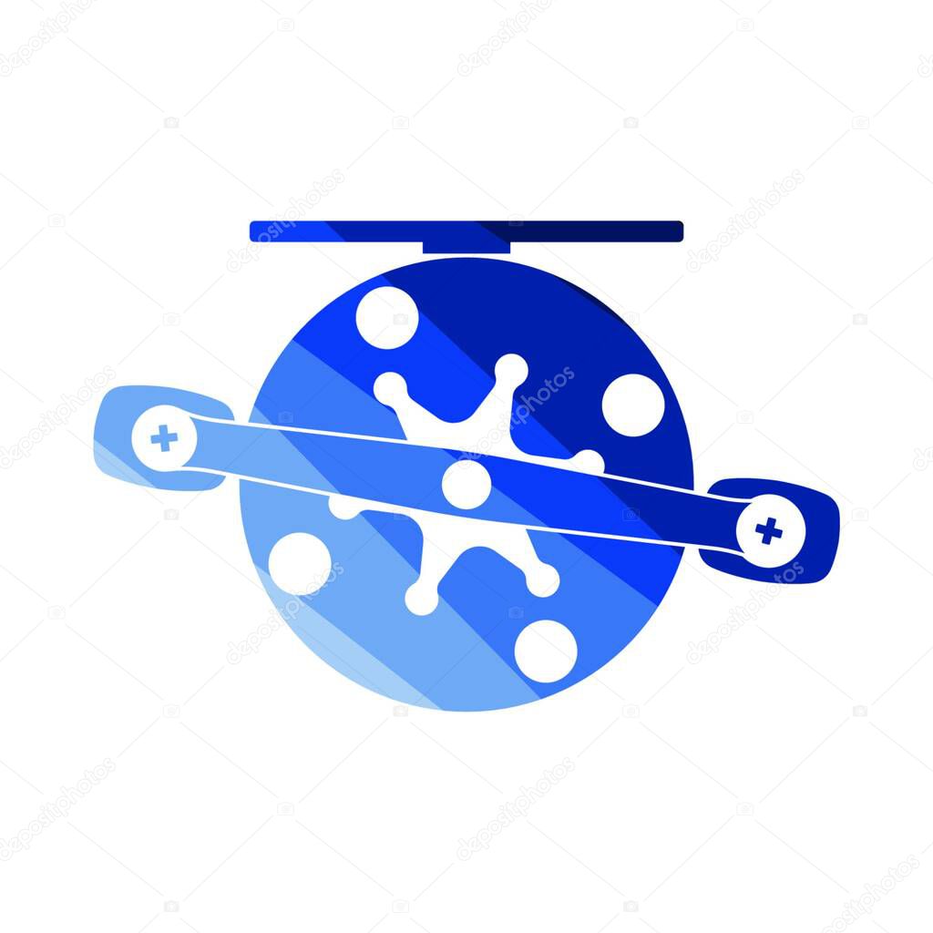 Icono de carrete de pesca. Dise o de escalera de color plana. Ilustraci n vectorial. 2024