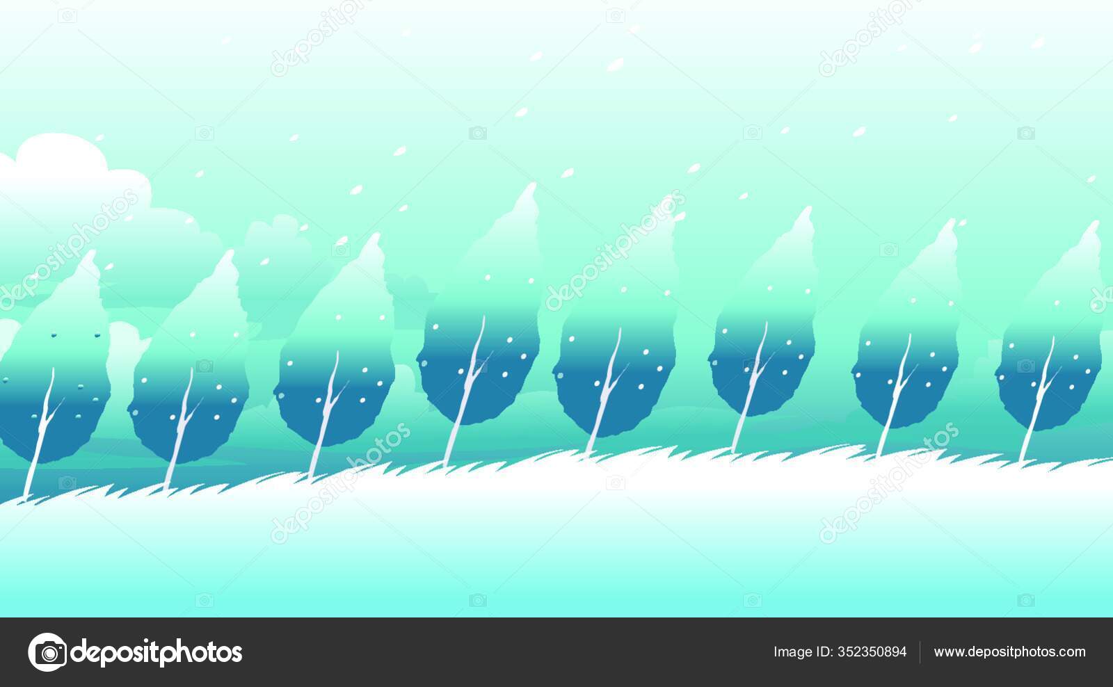 Vector Illustration Colorful Tall Trees Stock Vector Image by ...