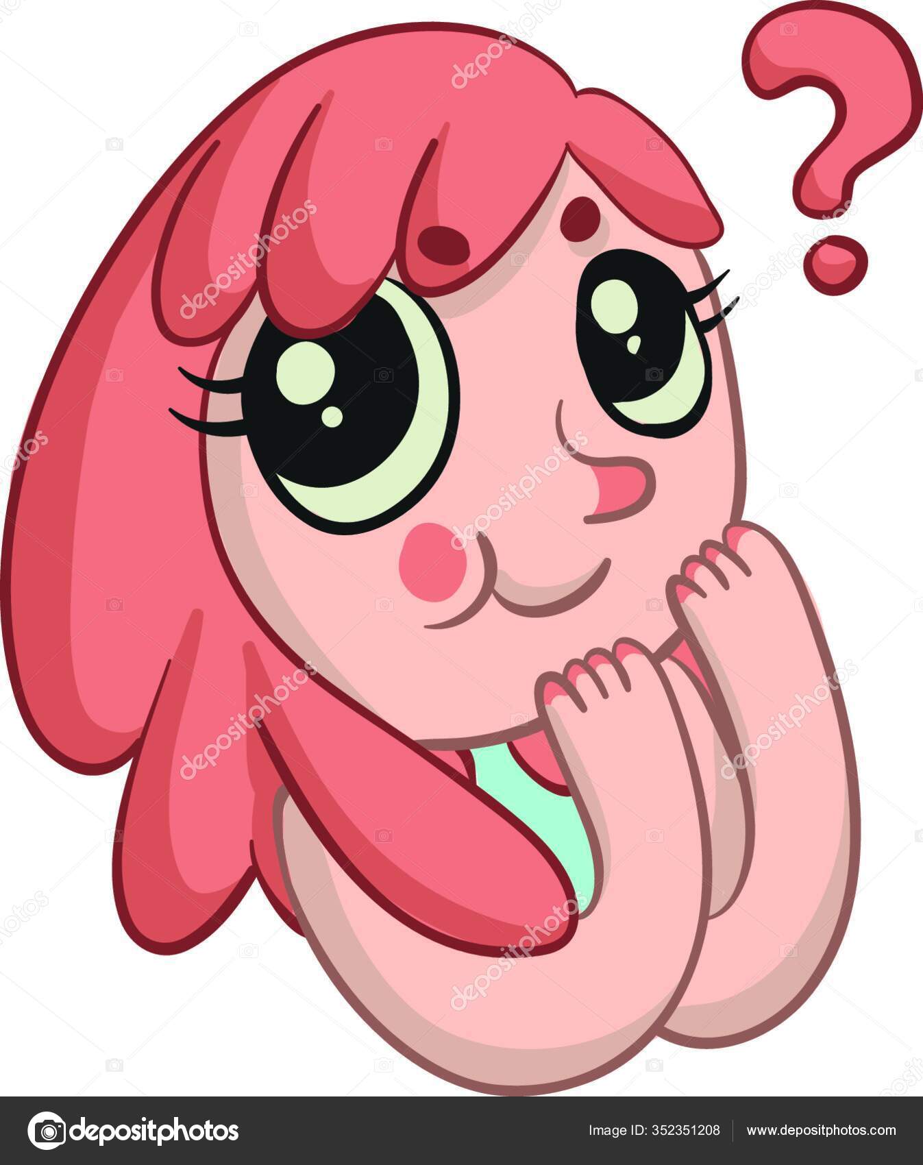 Vector Illustration Cartoon Girl Looking Confused Happy Stock Vector ...