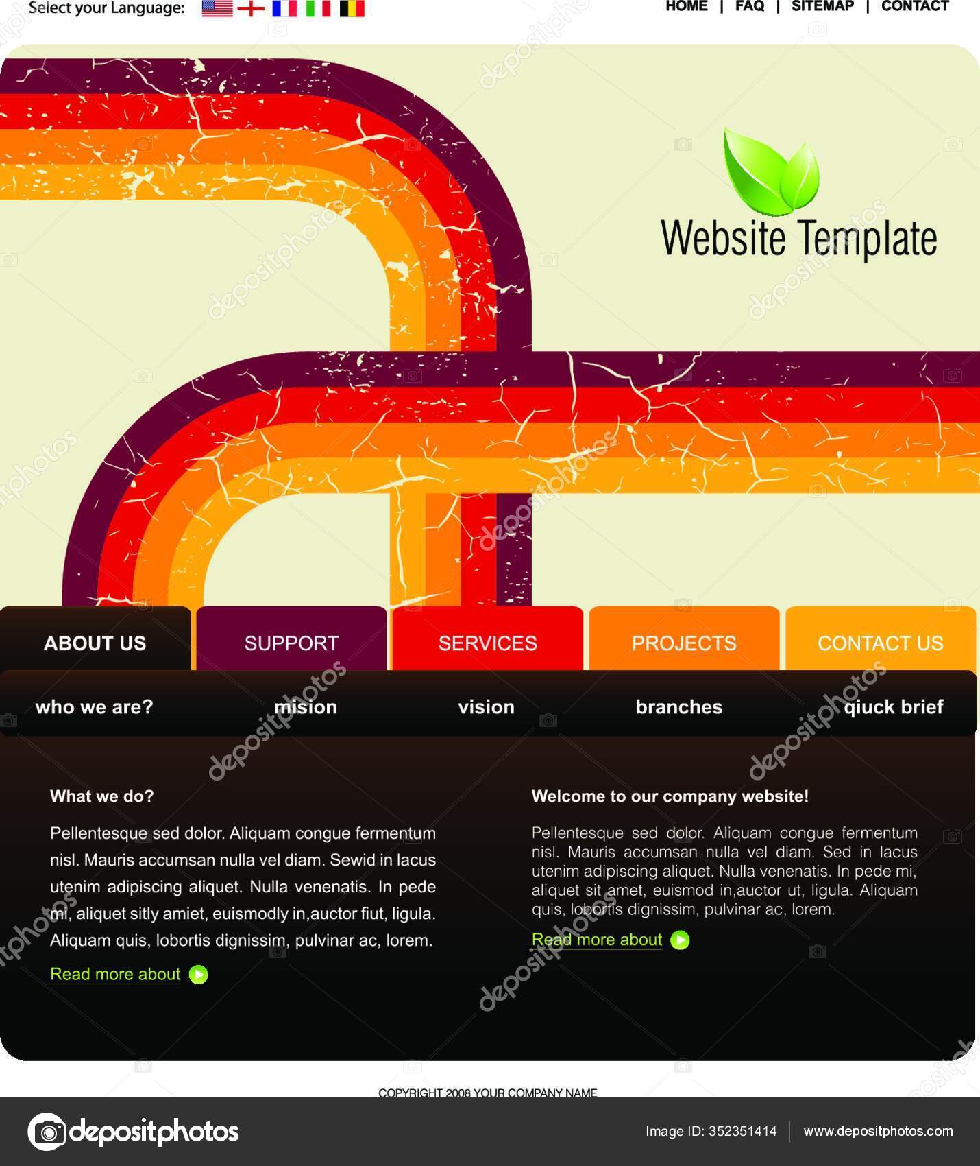 Website Template Easy Use Adobe Photoshop Flash Illustrator Export Html ...