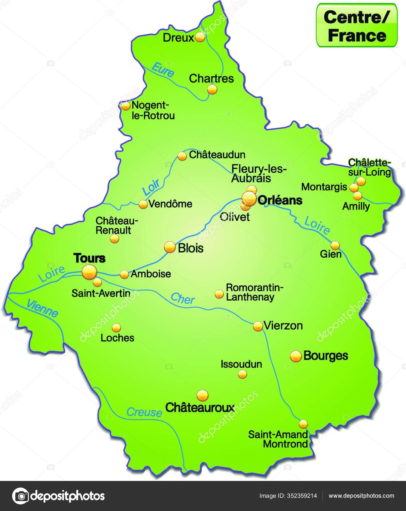 Centro Francia Como Mapa Isla Campo Dagestellte Opcional Con Toda ...