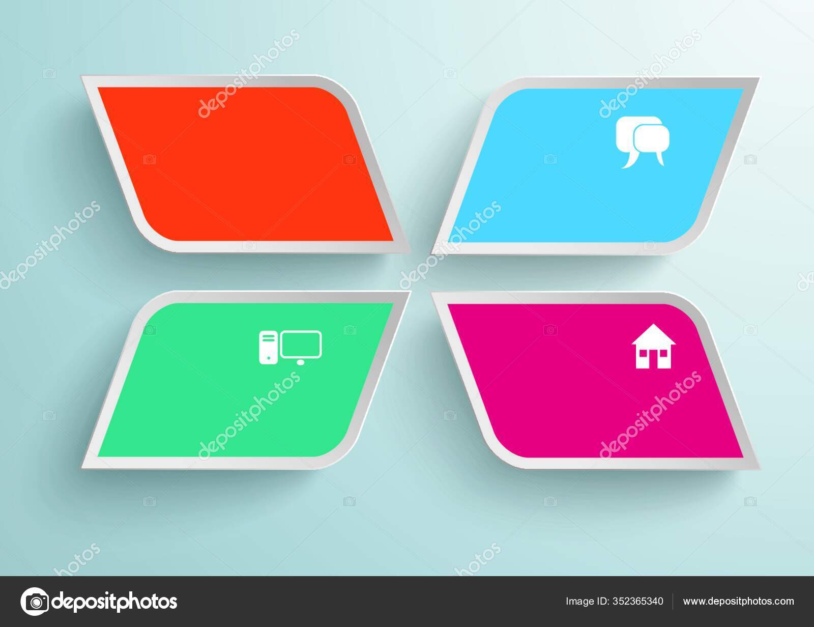 Colored Bevel Rectangles Grey Background Eps Vector File Stock Vector ...