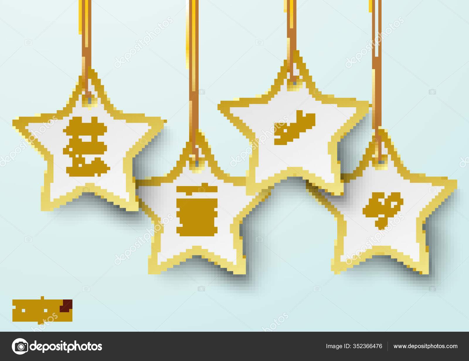 Golden Price Stickers Stars Grey Background Eps Vector File Stock ...