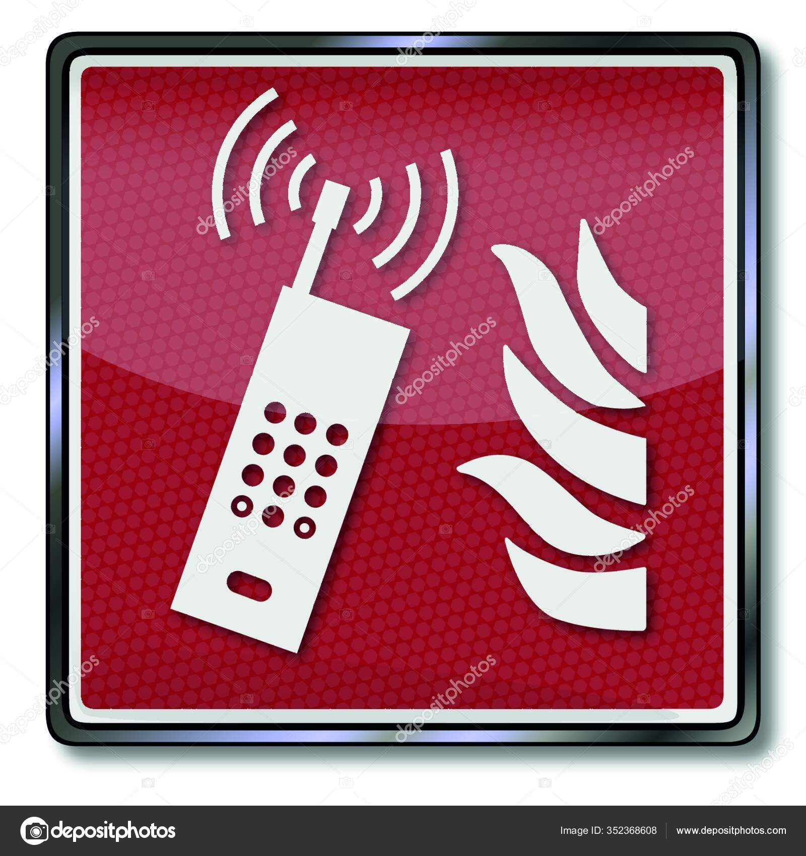 Fire Safety Signs Mobile Phone Mobile Phone Emergency Call Stock Vector ...