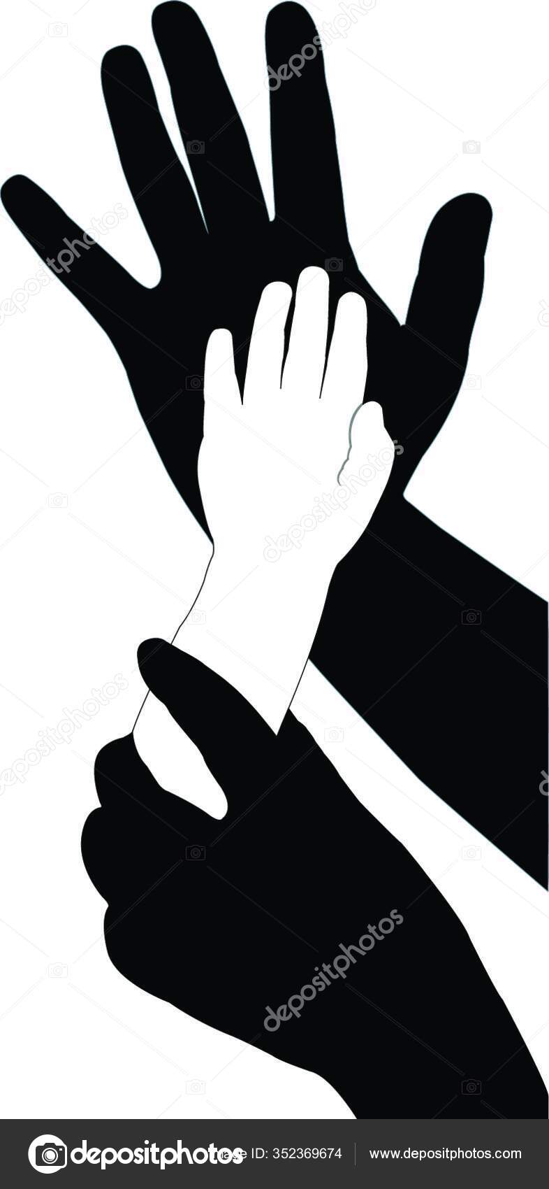 Hand Hand Silhouette Vector Stock Vector by ©PantherMediaSeller 352369674