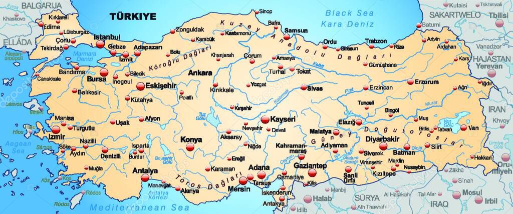 ilustración vectorial en el mapa en atlas 2023