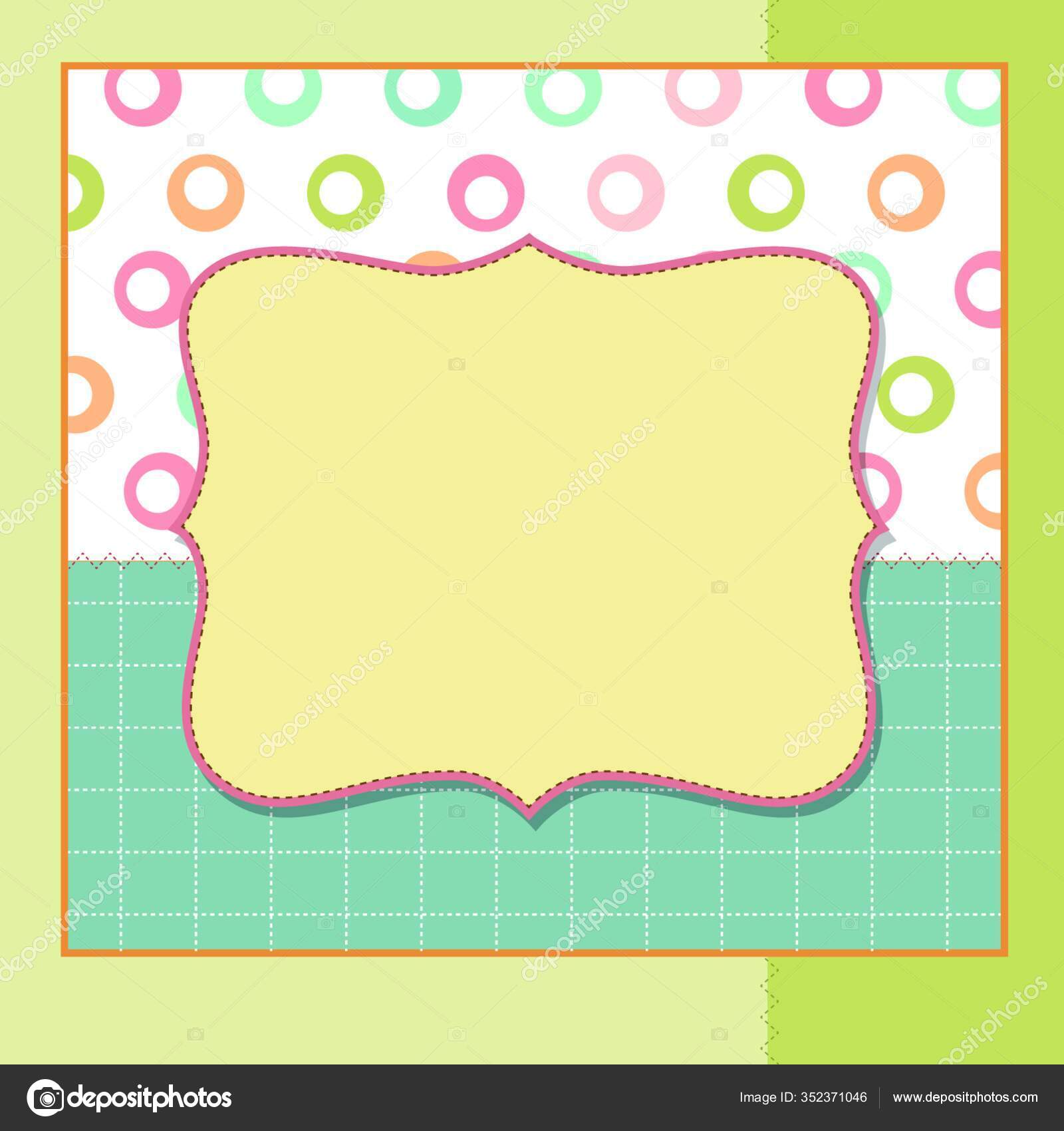 Cool Template Frame Design Greeting Card Vector Illustration Stock ...