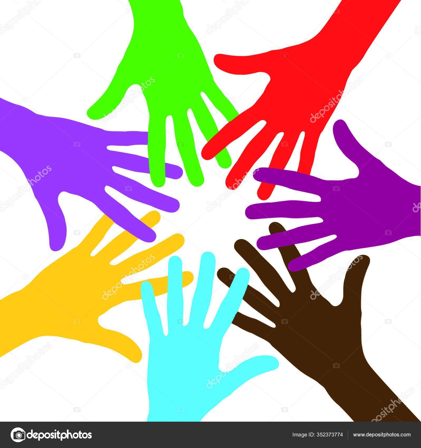 Vector Illustration Multiracial Unity Background Concept Stock Vector ...