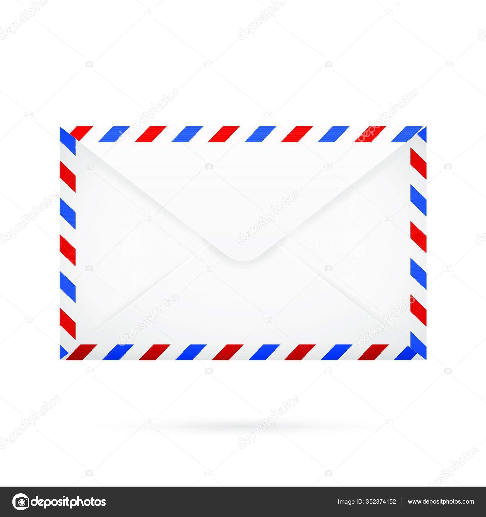 White Closed Envelope Red Blue White Perimeter Stock Vector by ...