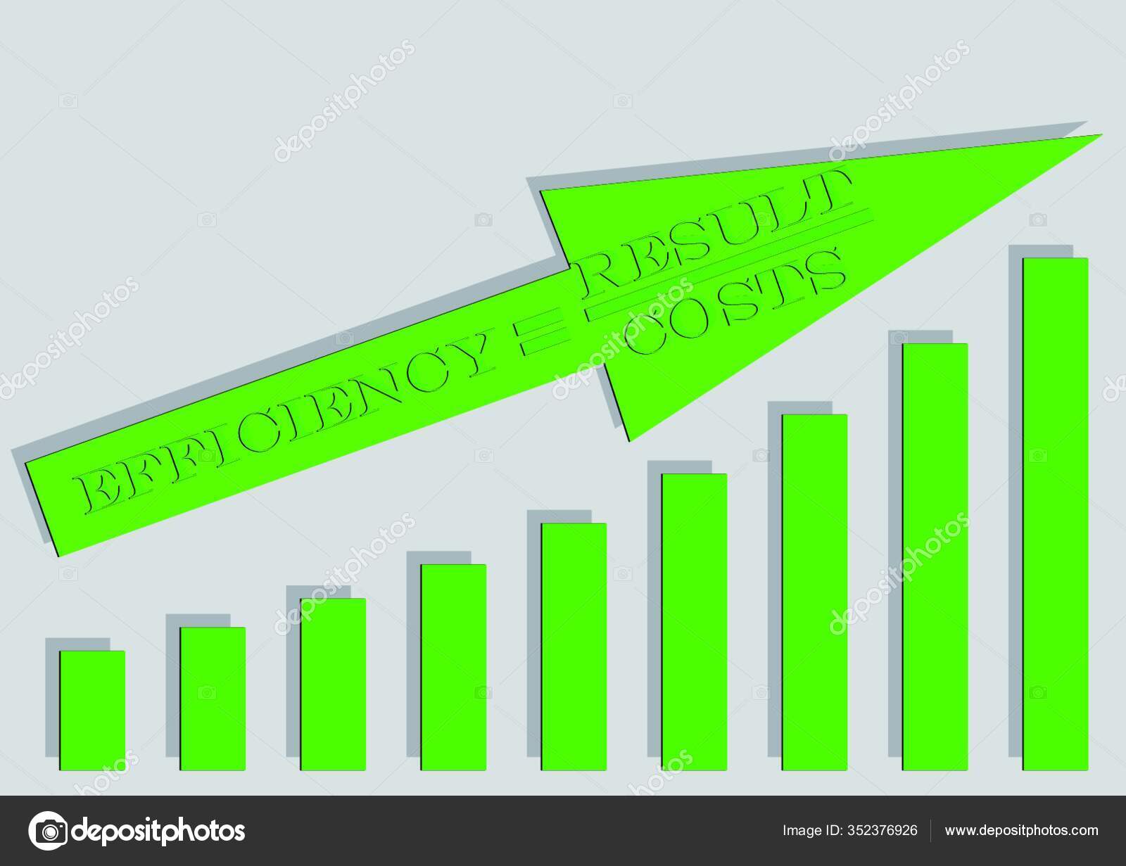Efficiency Arrow Graph Grey Background Stock Vector by ...