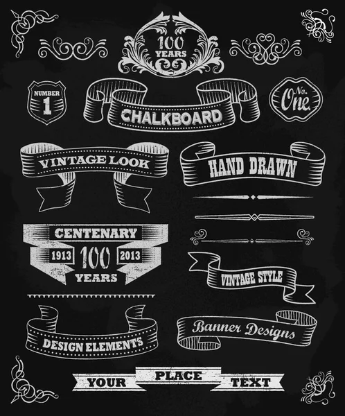 Blackboard Chalkboard Design Elements — Stock Vector © rtguest #36725901