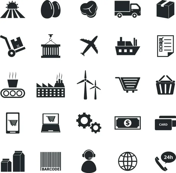 Supply Chain Icons Reflect White Background Stock Vector Stock Vector ...