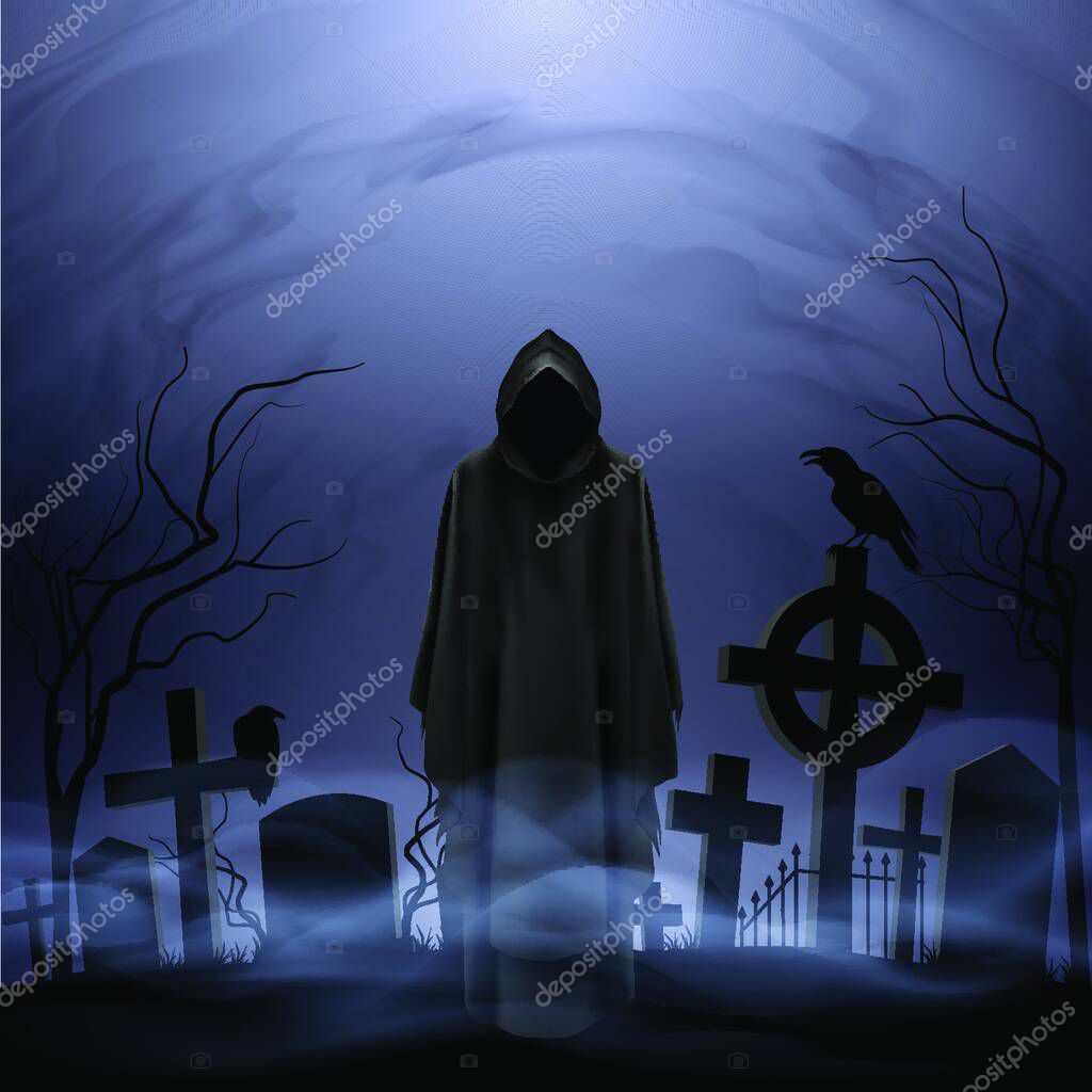 Ángel Sin Rostro Muerte General Suelto Entre Las Tumbas Cementerio ...