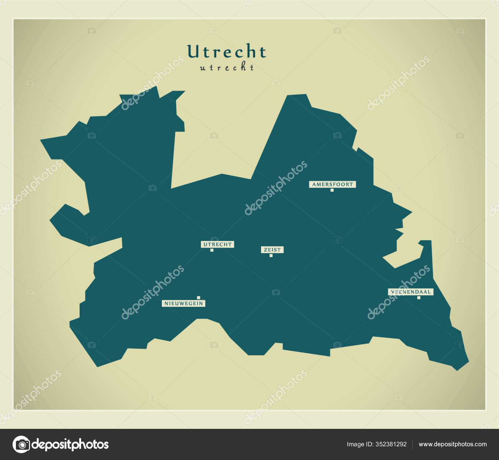 Mapa Moderno Utrecht Vector de stock #352381292 de ©PantherMediaSeller