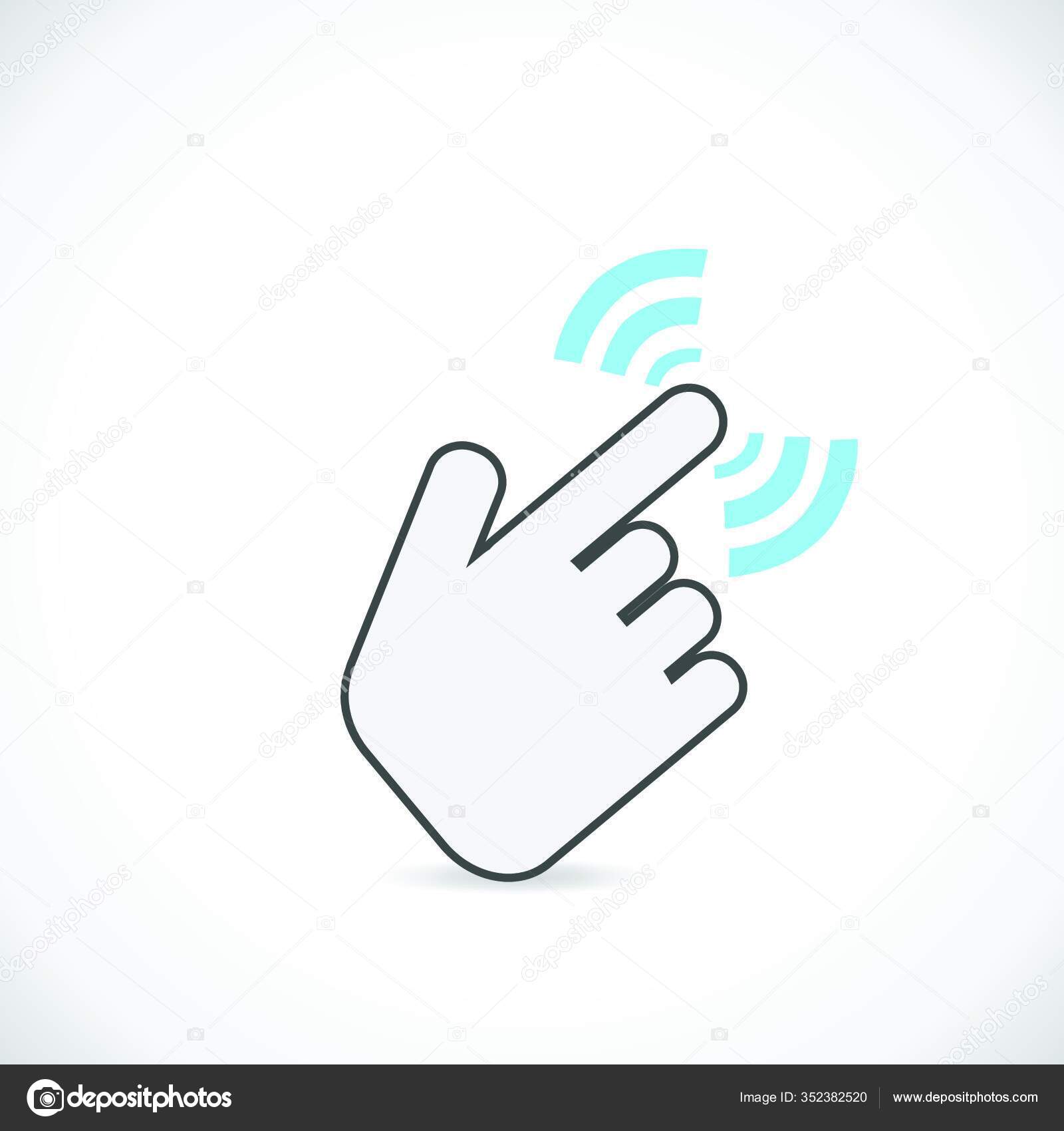 Ilustración Una Mano Apuntando Aislada Sobre Fondo Blanco Vector de ...