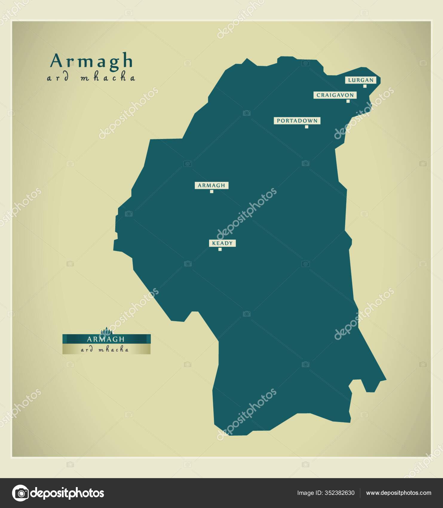 Mapa Moderno Armagh Vector de stock #352382630 de ©PantherMediaSeller