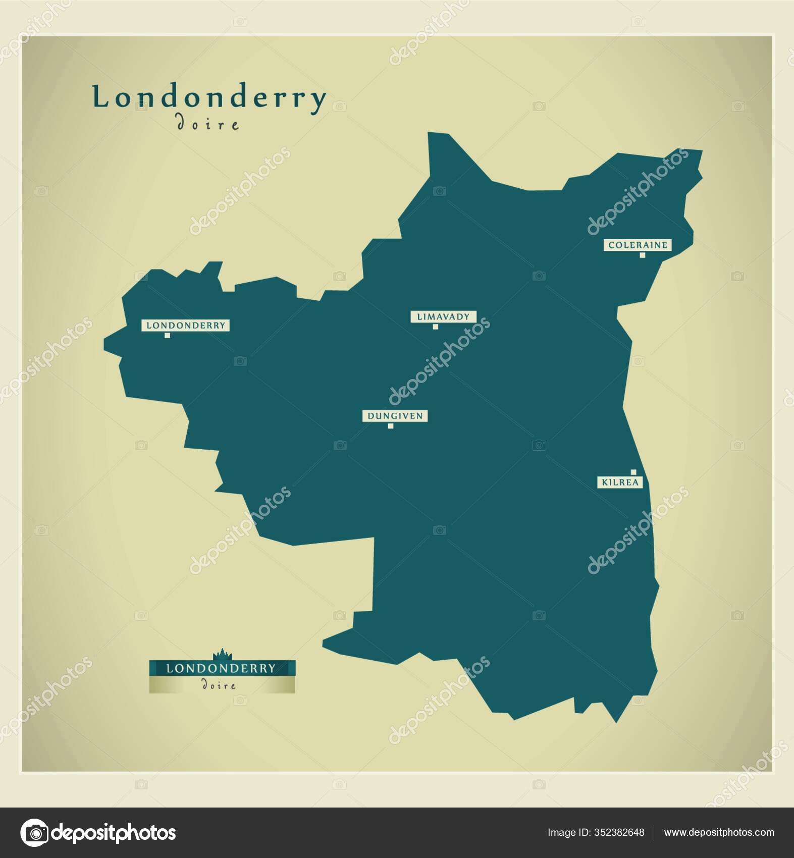 Modern Map Londonderry Stock Vector Image by ©PantherMediaSeller #352382648