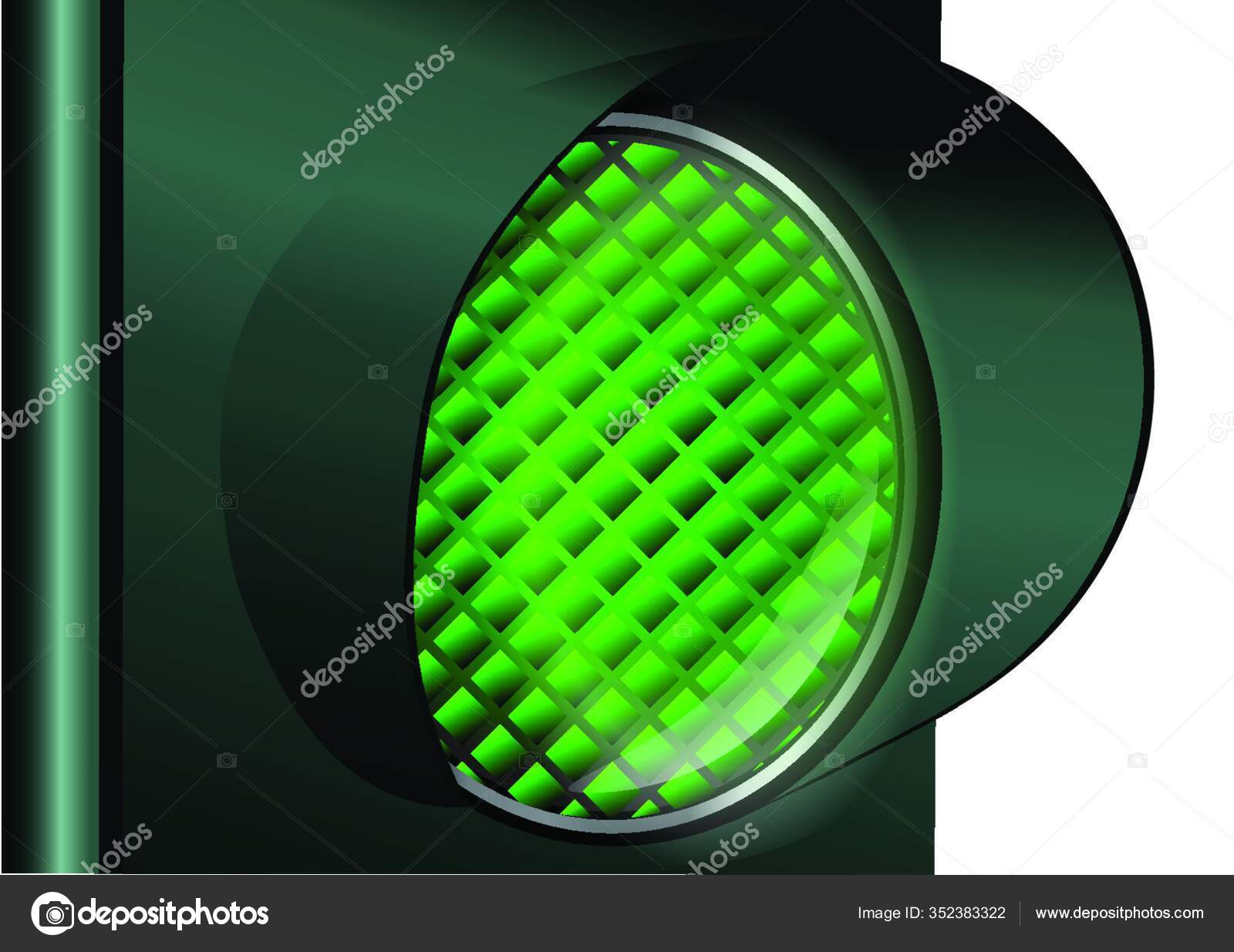 Semáforo Verde Aislado Sobre Fondo Blanco Vector de stock #352383322 de ...