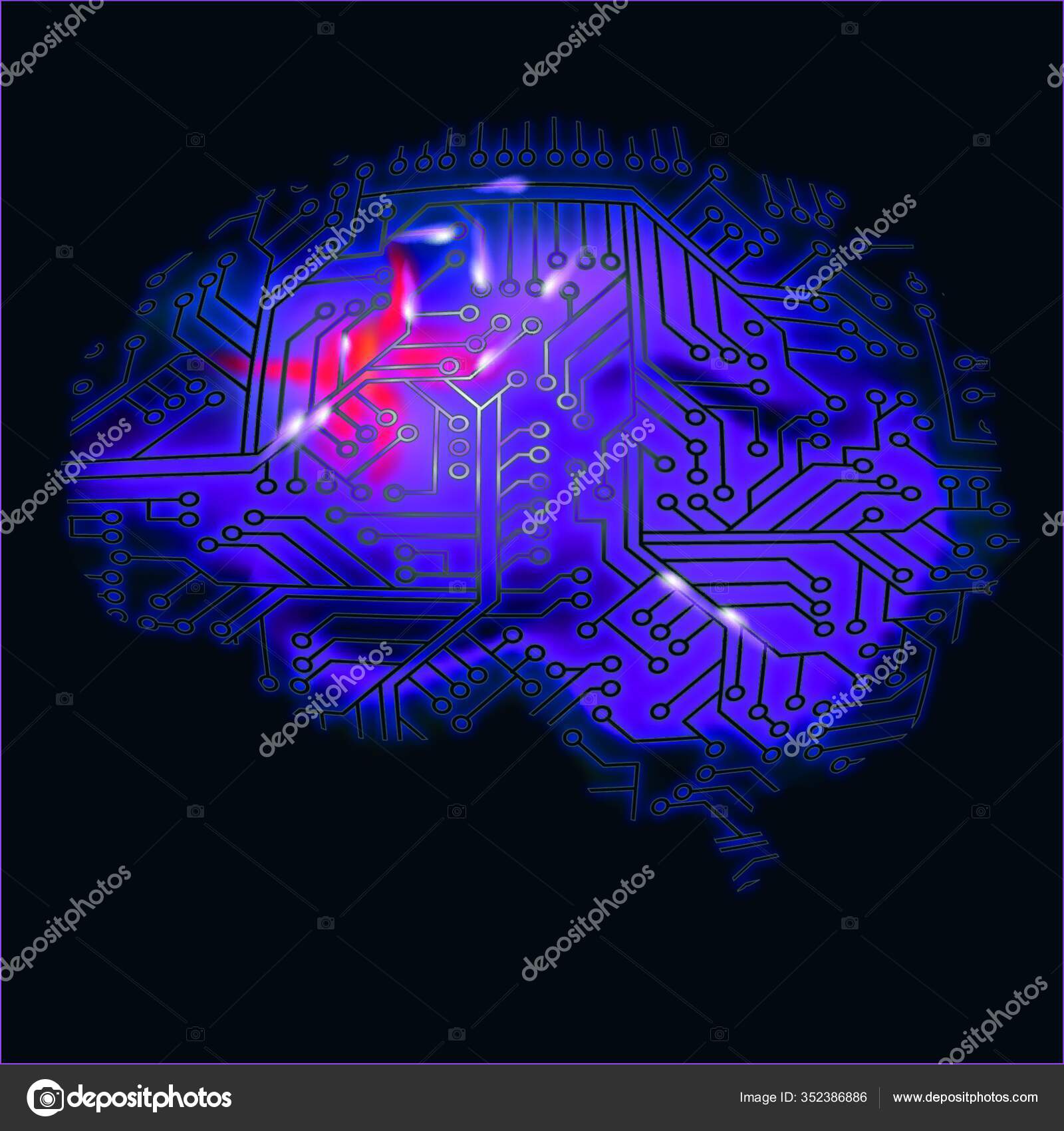 Brain Computer Brain Bleeding Stock Vector by ©PantherMediaSeller 352386886
