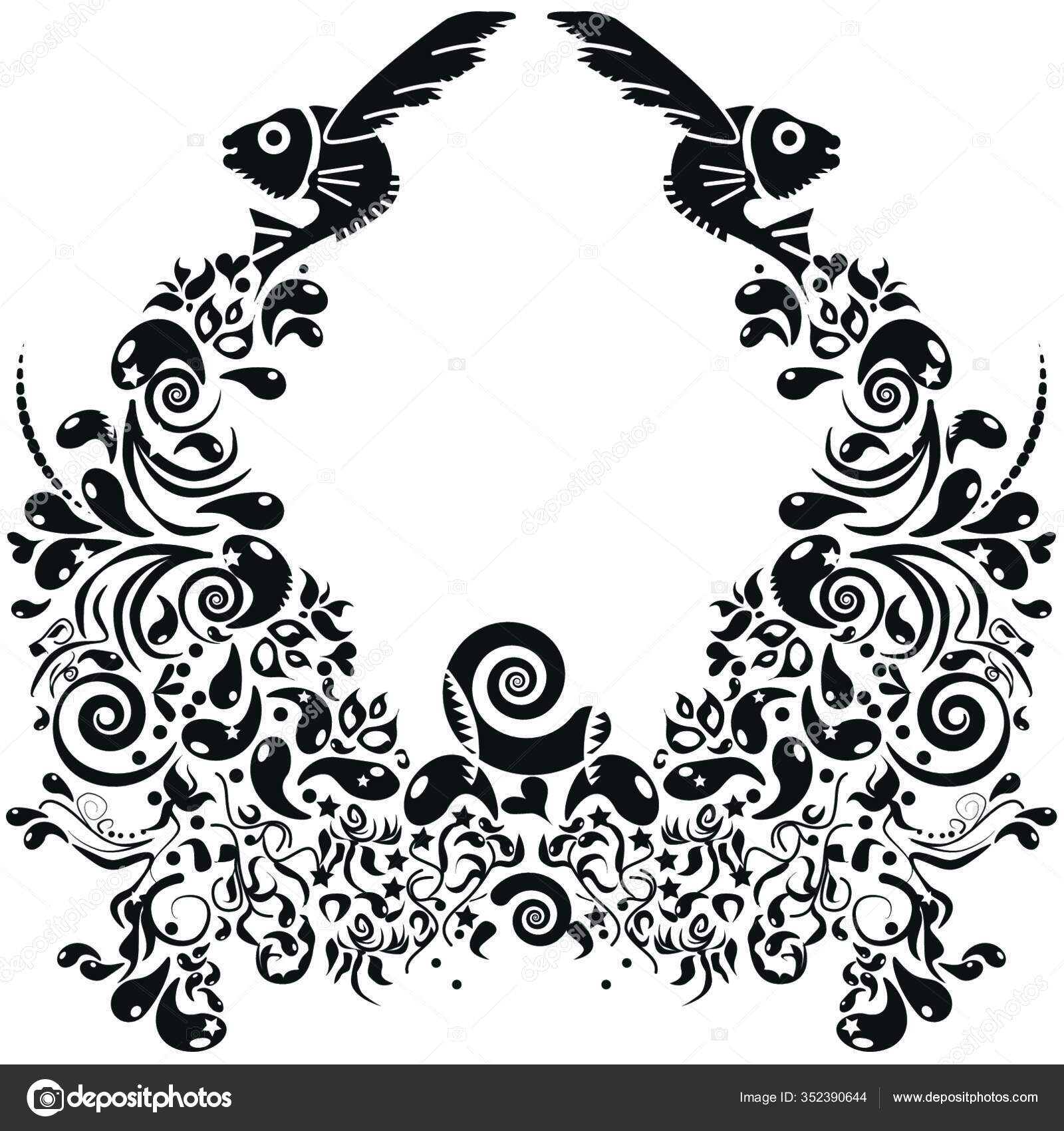 Vignette Flying Fish Stock Vector by ©PantherMediaSeller 352390644