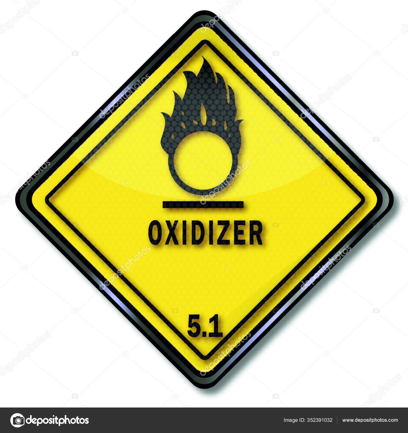 Danger Sign Inflammatory Oxidizing Acting Substances Stock Vector Image ...