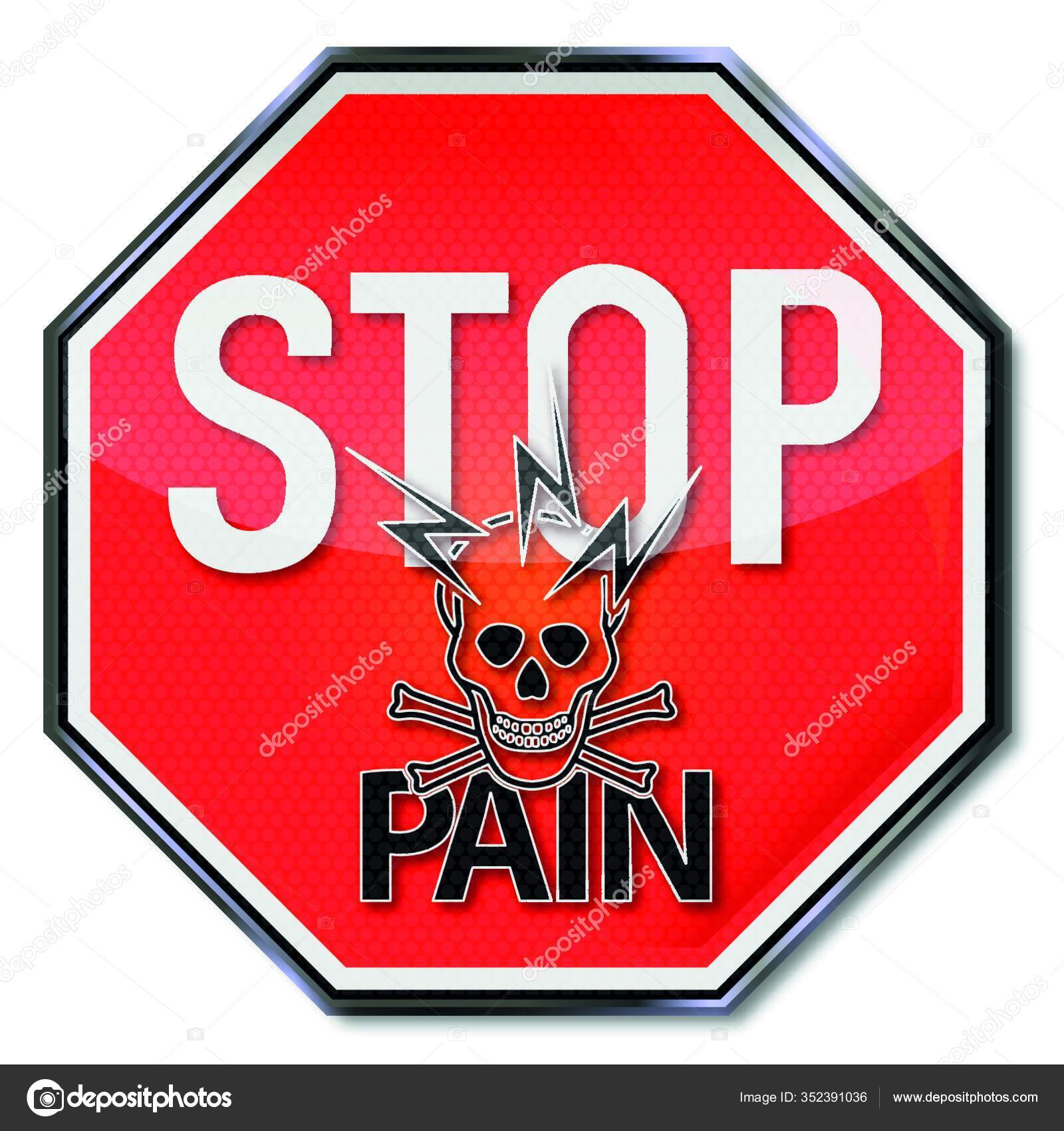 Stop Sign Pain Lightning Skull Stock Vector Image by ...