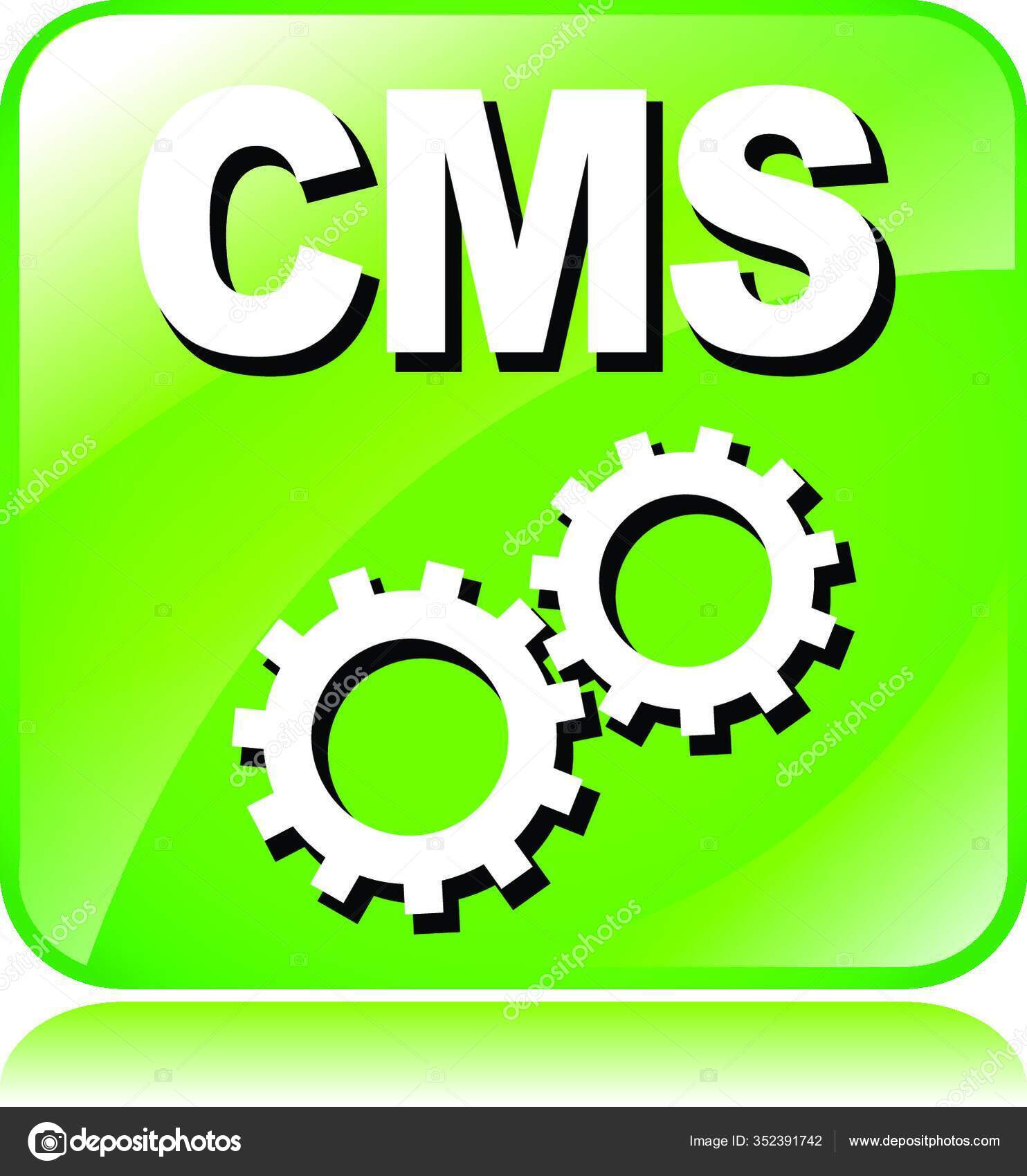 Illustration Green Cms Icon White Background Stock Vector by ...