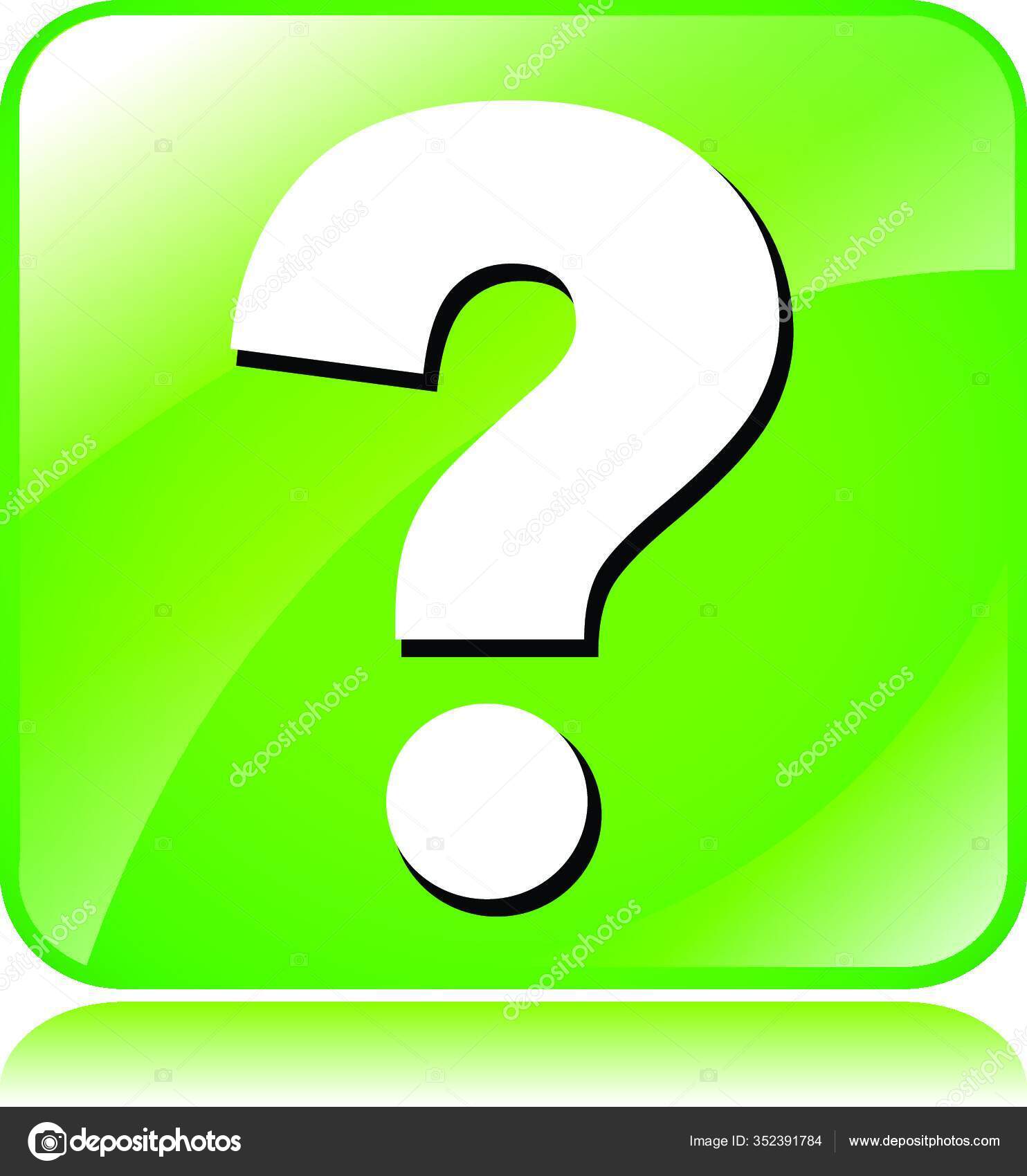 Illustration Green Question Icon White Background Stock Vector Image by ...