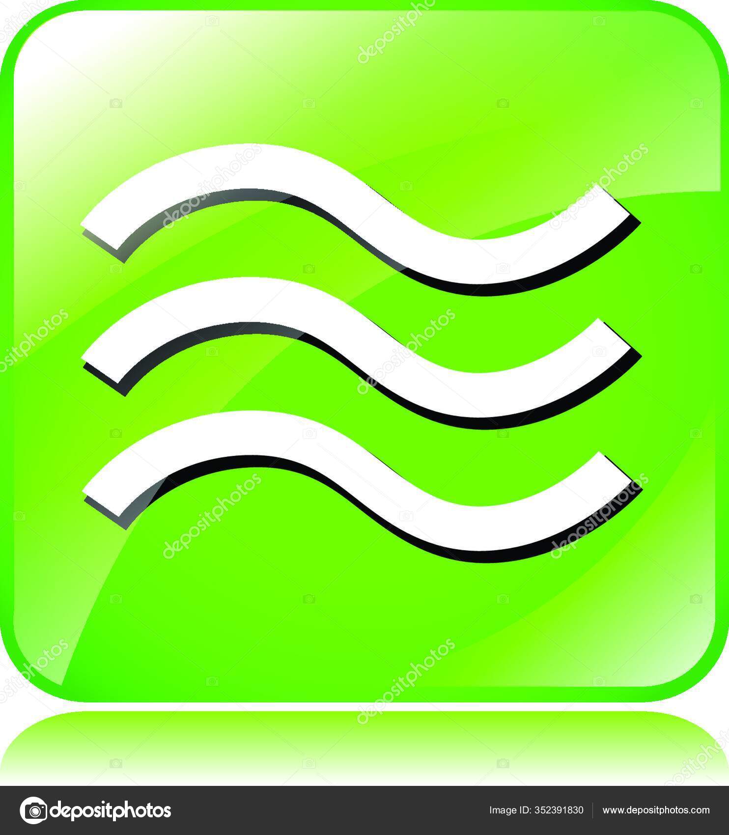 Illustration Green Waves Icon White Background Stock Vector by ...