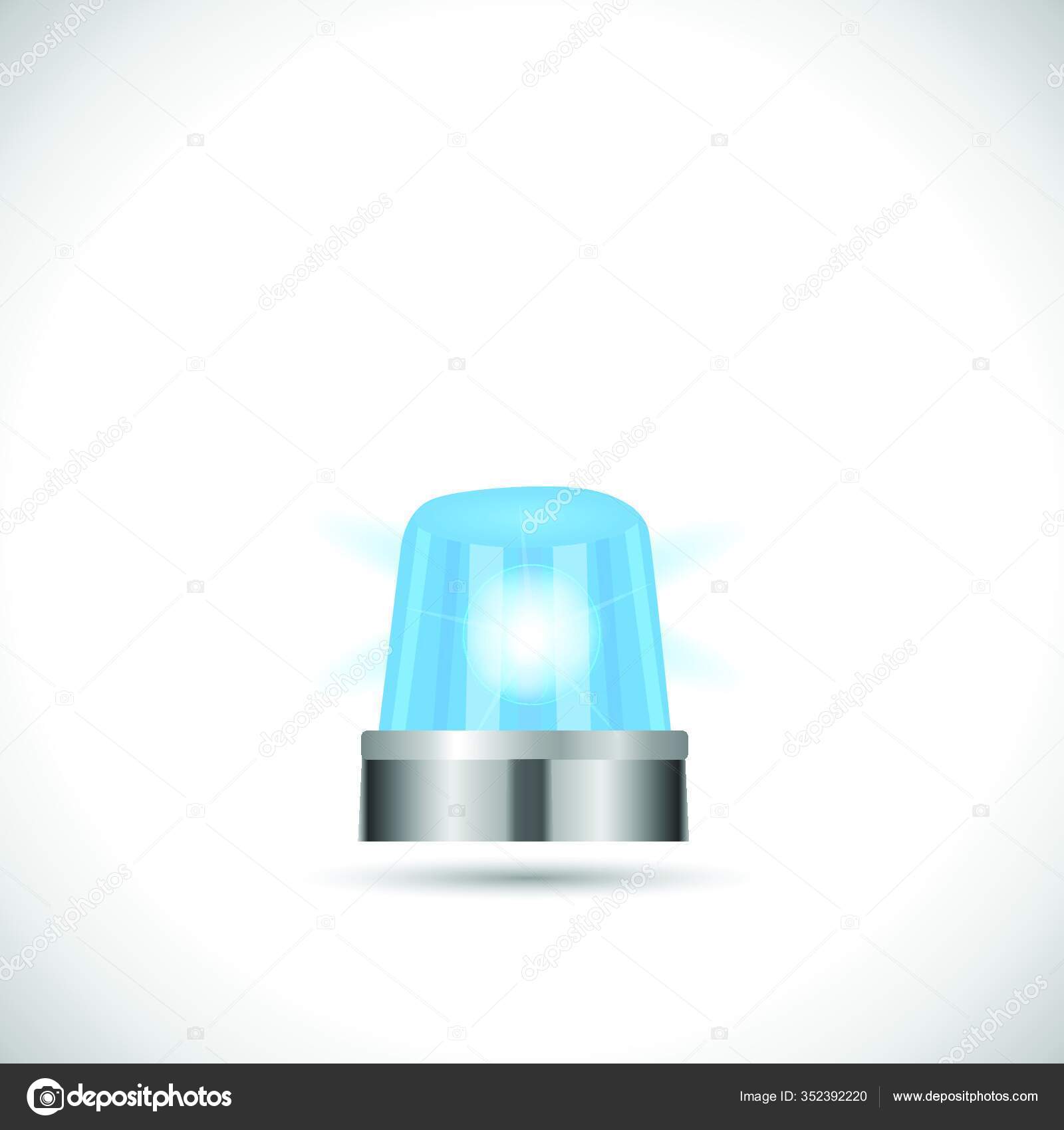 Illustration Blue First Responder Light Isolated White Background Stock ...