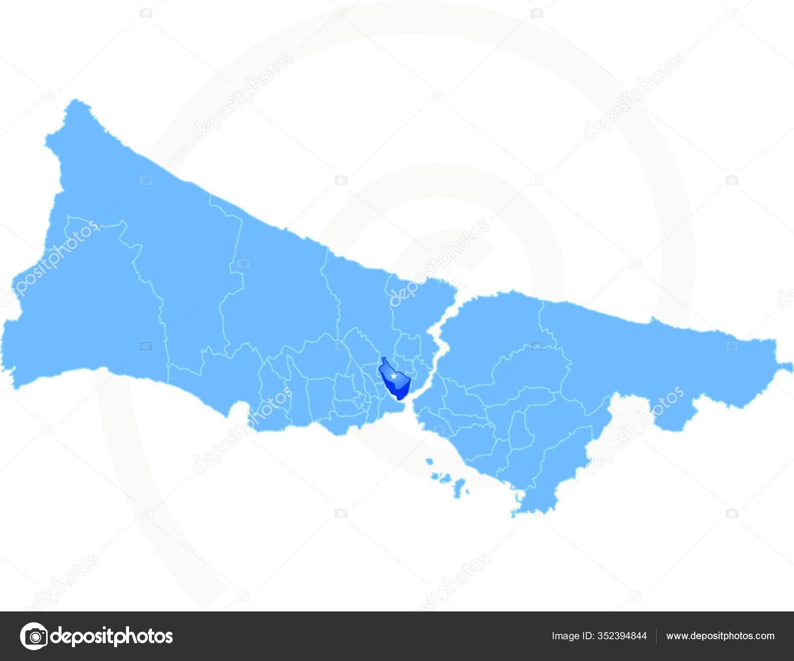 Vector Image Istanbul Map Administrative Districts Beyoglu Pulled ...