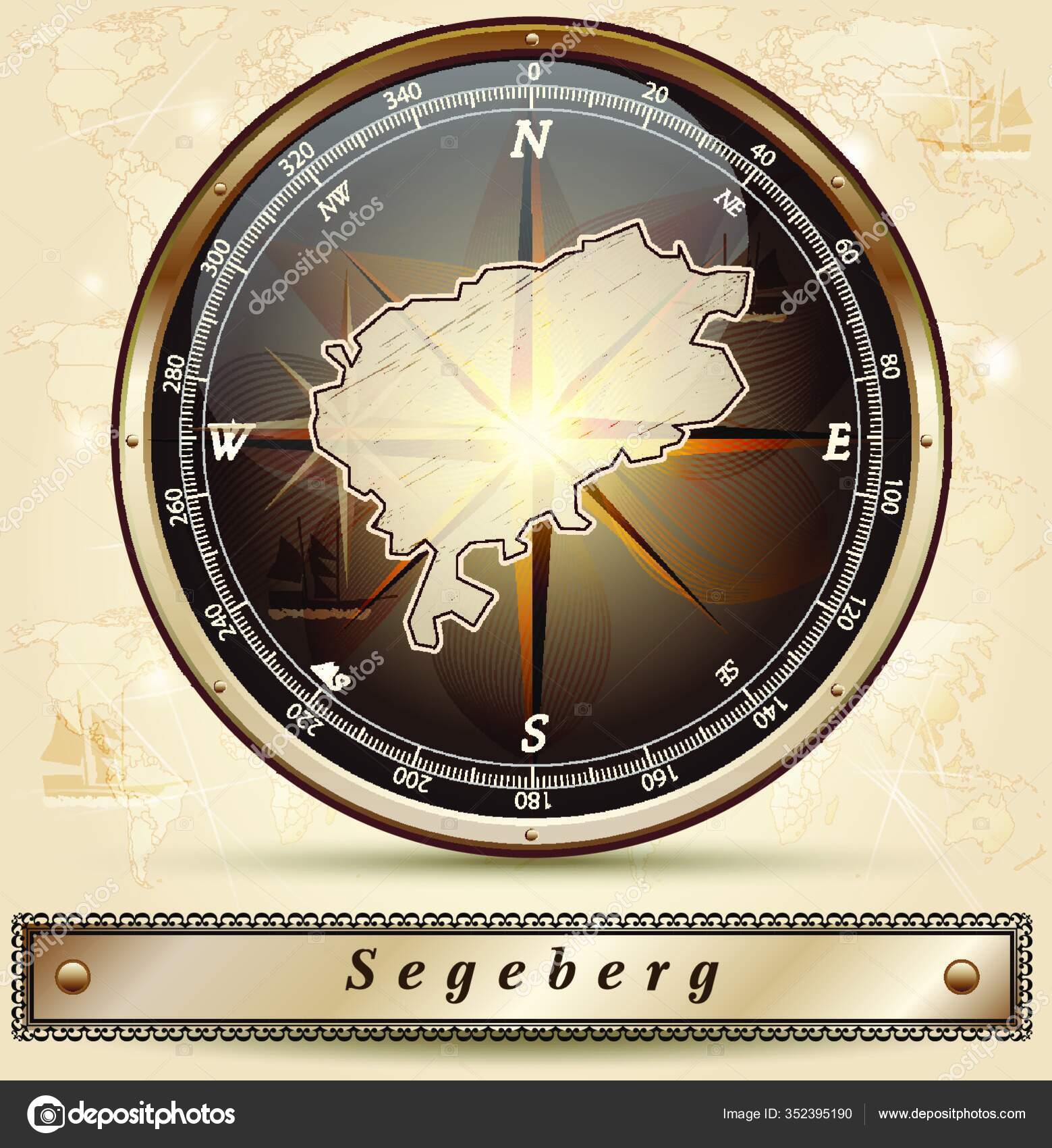 Map Segeberg Boundaries Bronze Stock Vector by ©PantherMediaSeller ...