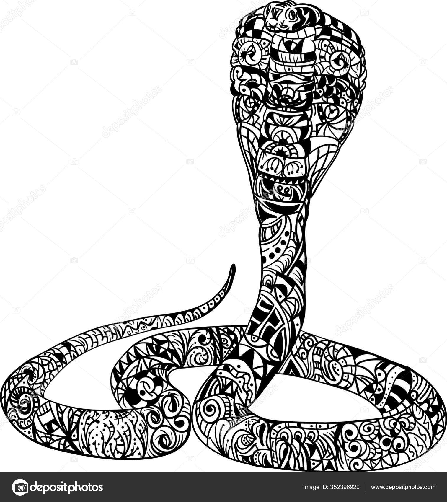 Vector Snake Zentangle Isolated Background Stock Vector by ...