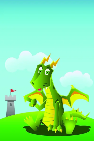 Cartoon Young Dragon Sitting Stock Vector Image by ©PantherMediaSeller ...