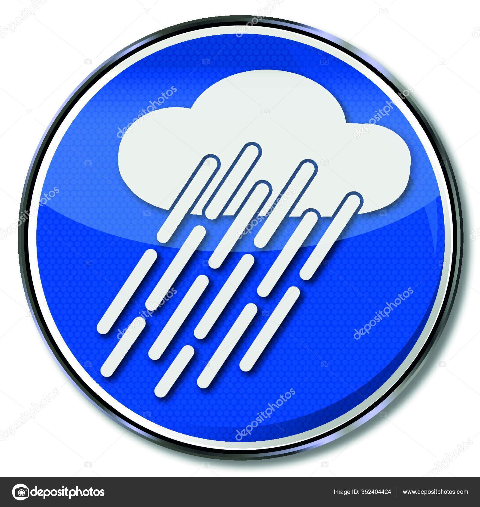 Warning Signs Cloud Rain Bad Weather Stock Vector by ...