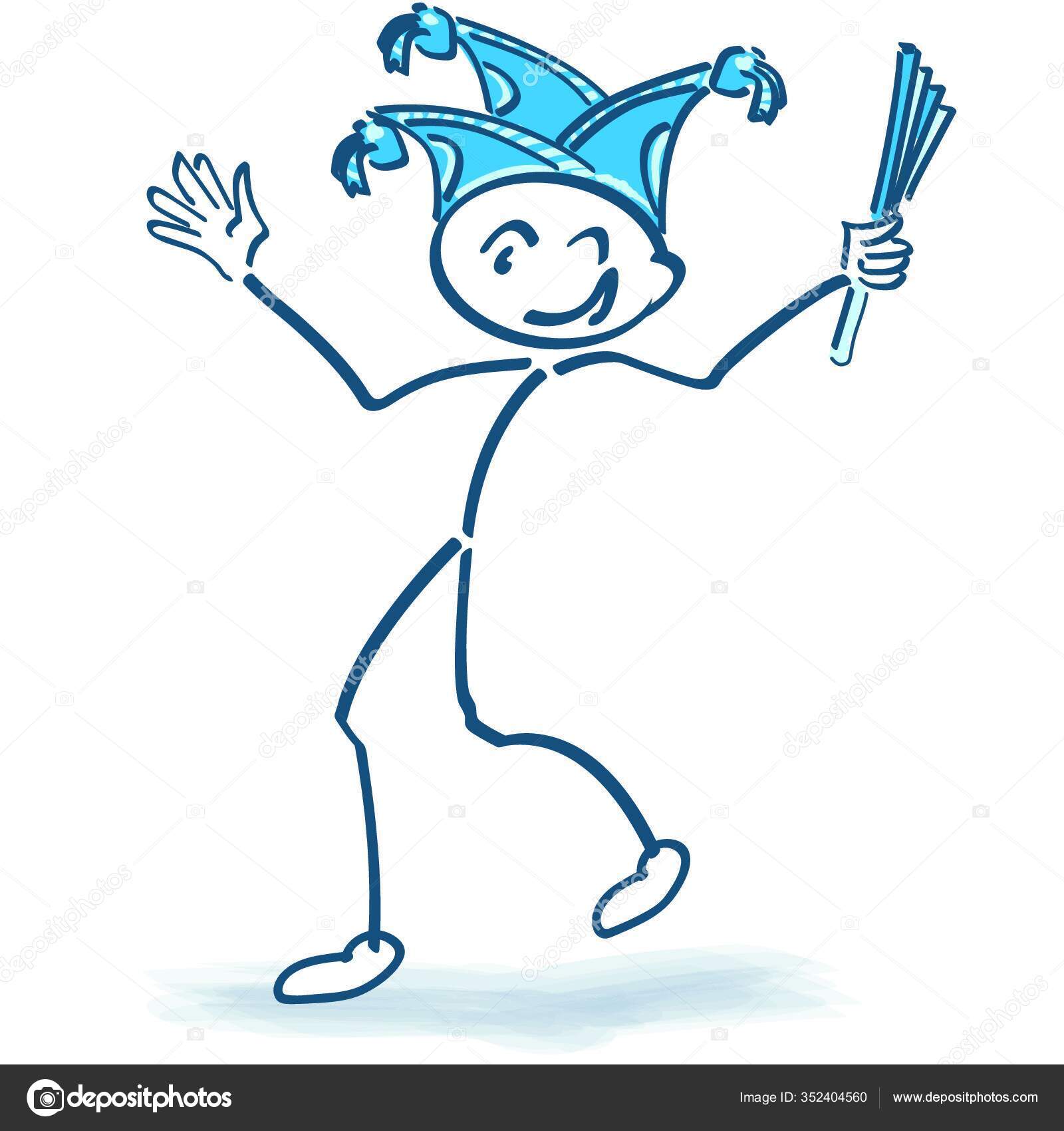 Celebrate Stick Figure Carnival Cap Carnival Stock Vector Image by ...