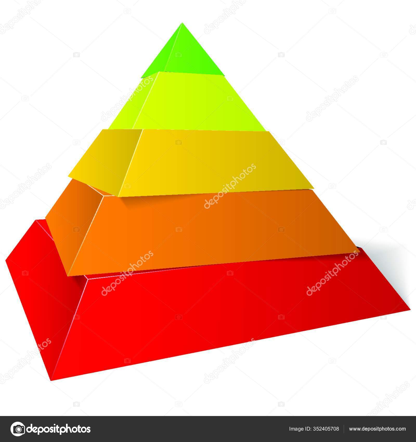 Vector Pyramid Five Levels Illustration White Background Stock Vector ...
