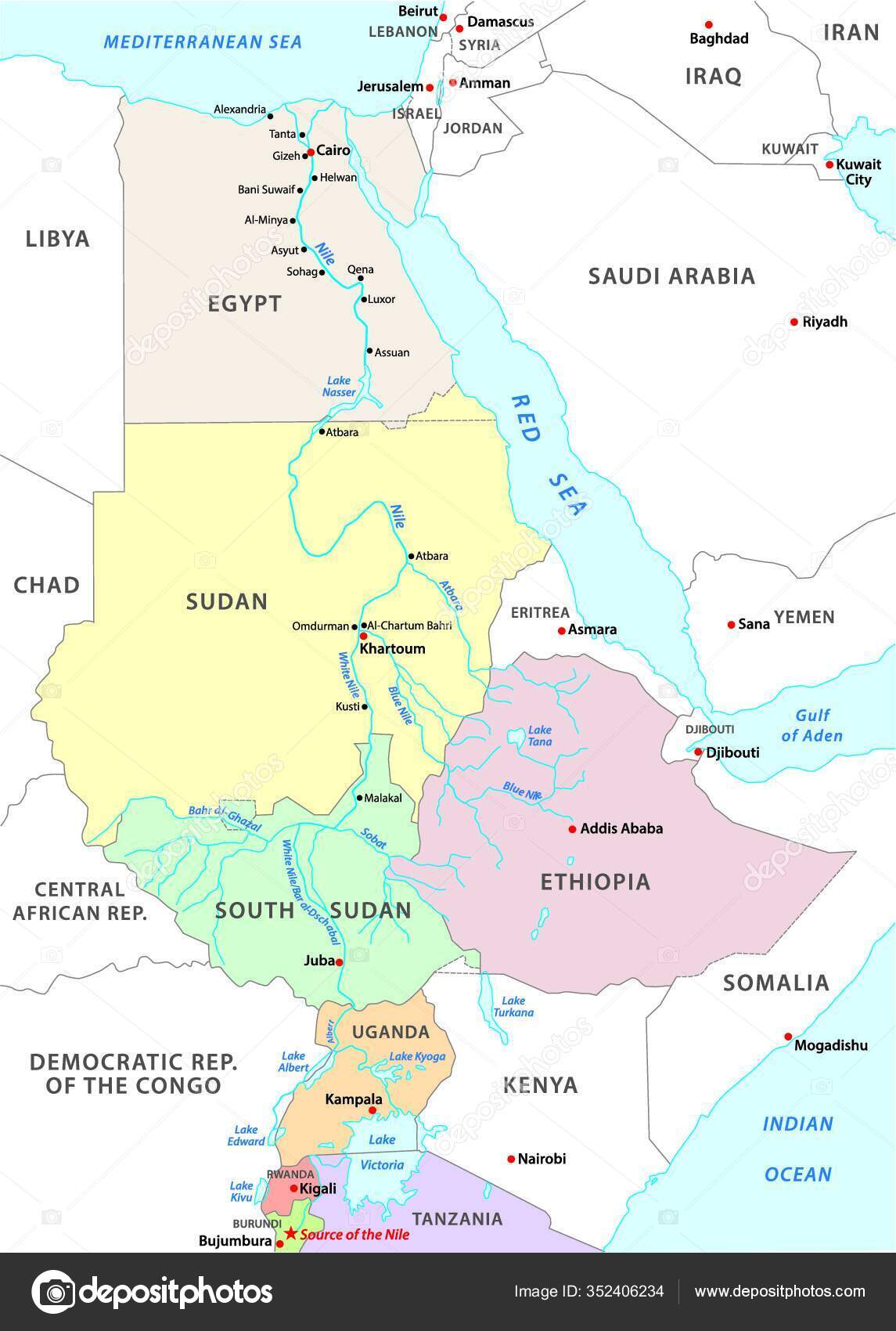 Nile River Location On World Map