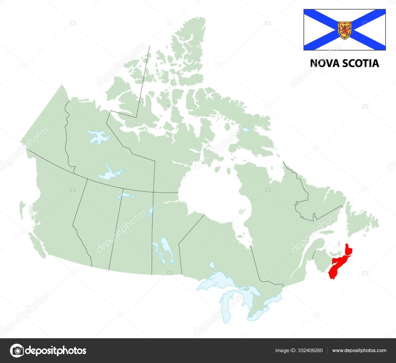 Outline Map Canadian Nova Scotia Province Flag Stock Vector by ©PantherMediaSeller 352409260